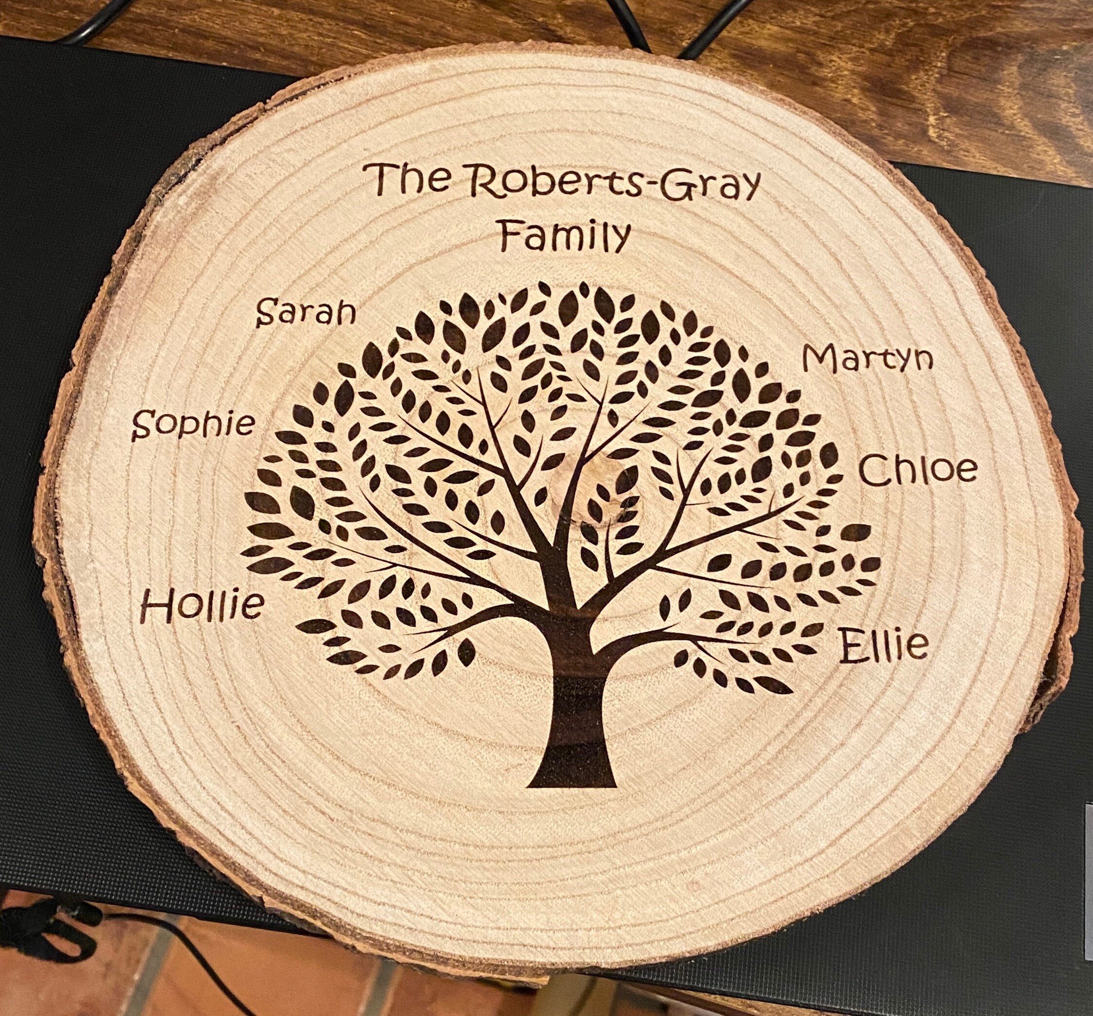 Family Tree Wood Slice, Family Tree on Wooden Log, Mothers Day Gift ...