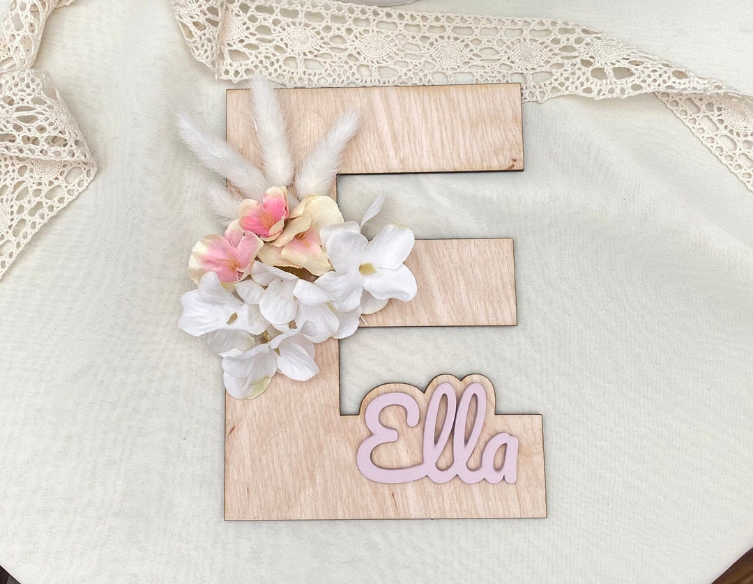 Floral Letter Girls Name Sign Door Sign Girls Room Decor Wildflower ...