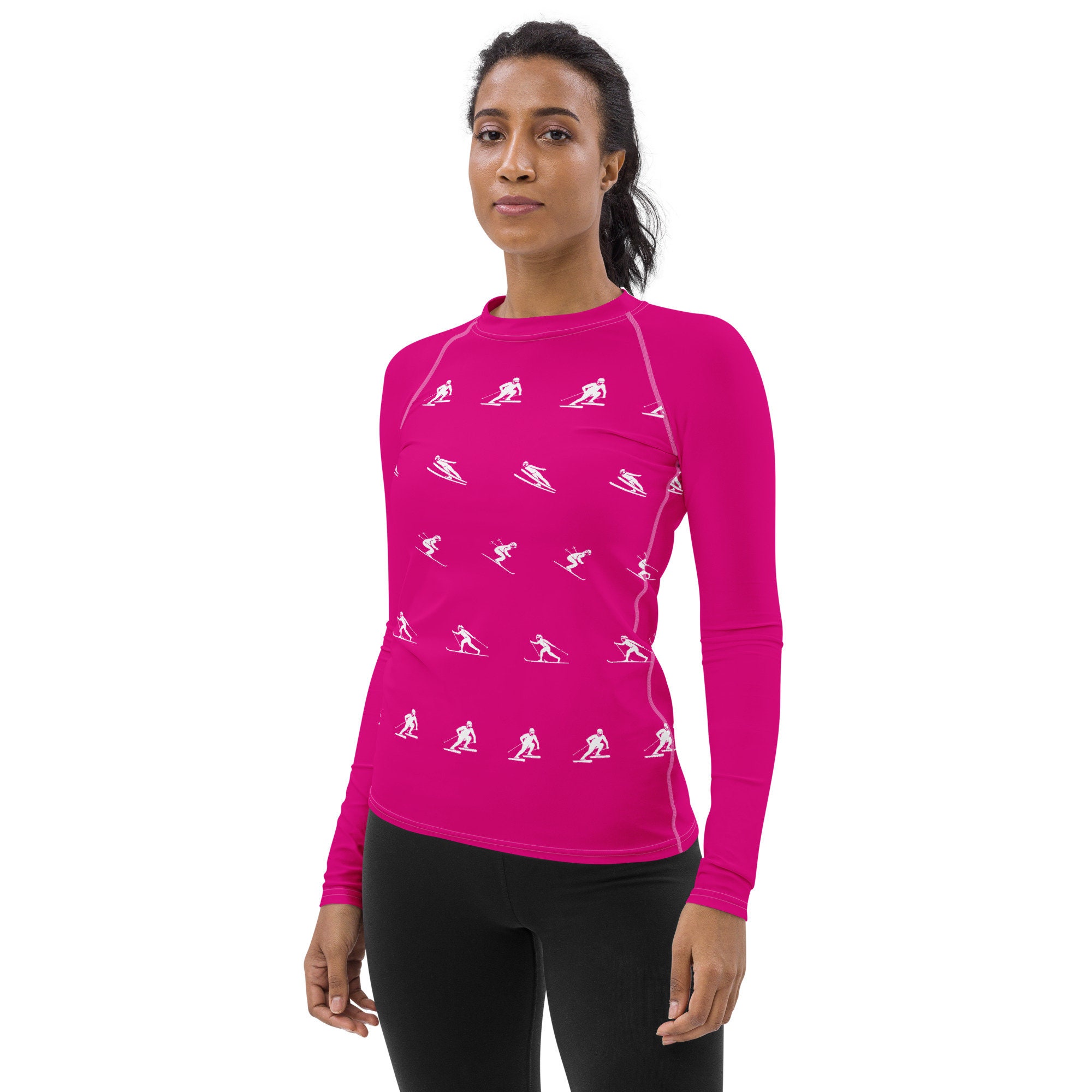 Women's Base Layer - Pink Ski Pattern - Etsy