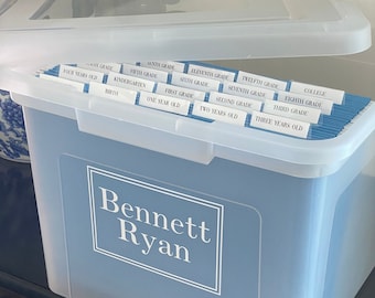 Fully Assembled Keepsake File Box Memory Tote Custom Newborn Gift Kids ...