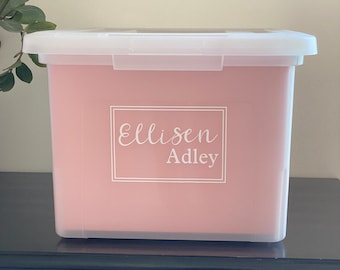 Fully Assembled Keepsake File Box Memory Tote Custom Newborn Gift Kids ...