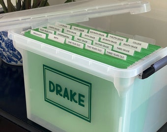 Fully Assembled Keepsake File Box Memory Tote Custom Newborn Gift Kids ...