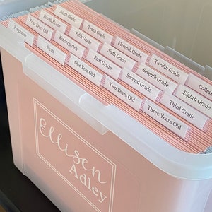 Fully Assembled Keepsake File Box Memory Tote Newborn Gift Kids ...