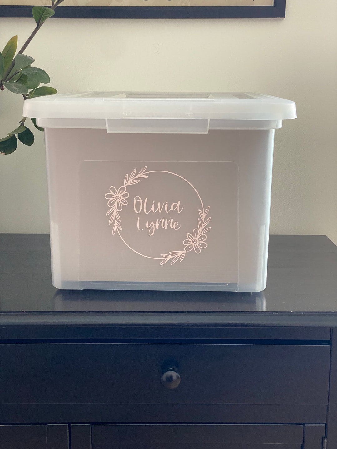 Fully Assembled Keepsake File Box Memory Tote Custom Newborn Gift Kids ...