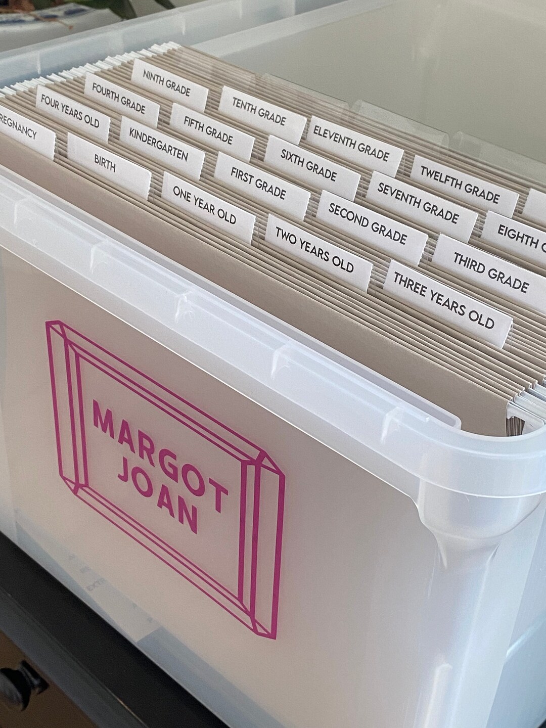 Fully Assembled Keepsake File Box Memory Tote Custom Newborn Gift Kids ...