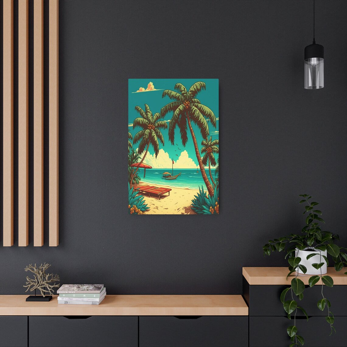 Printable Serene Beach Scene Artwork for Instant Download - Etsy