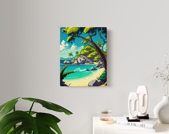 Printable Serene Beach Scene Artwork for Instant Download - Etsy