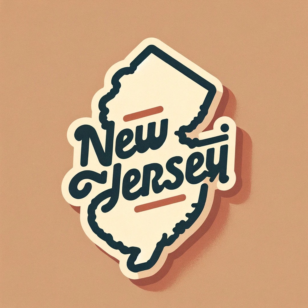 New Jersey Sticker New Jersey Decal Retro Sticker Us States Decal ...