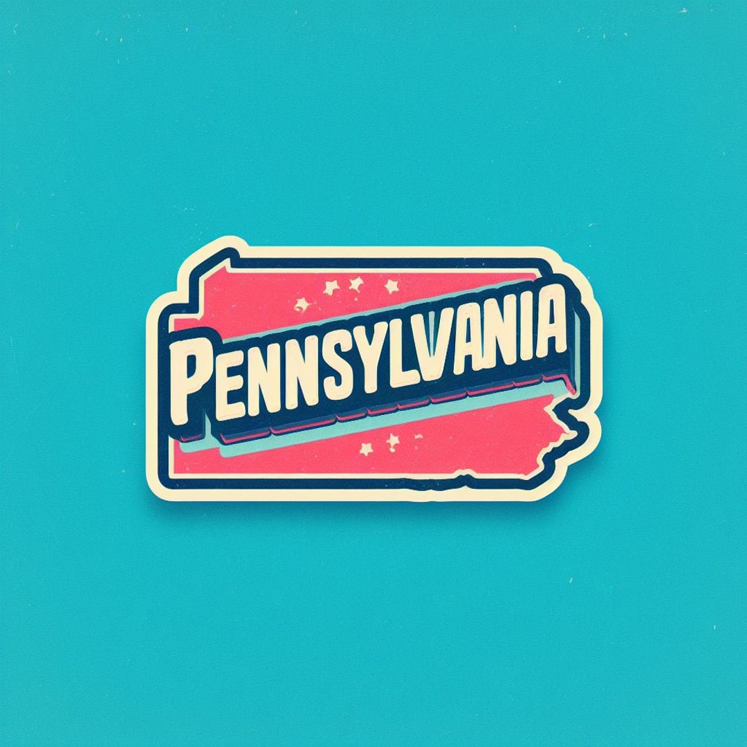 Pennsylvania Sticker Pennsylvania Decal Retro Sticker Us States Decal ...