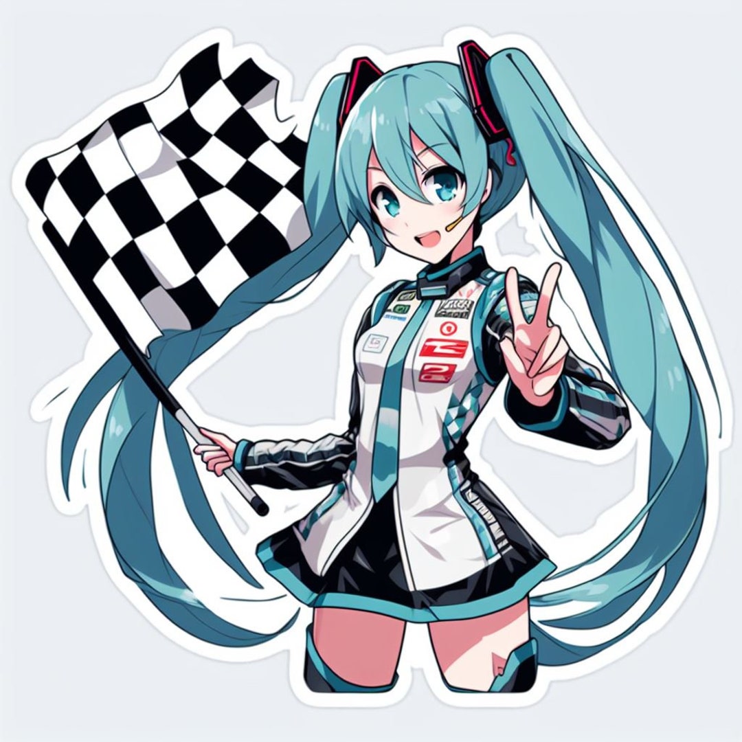 Racing Hatsune Miku Vinyl Sticker - Etsy