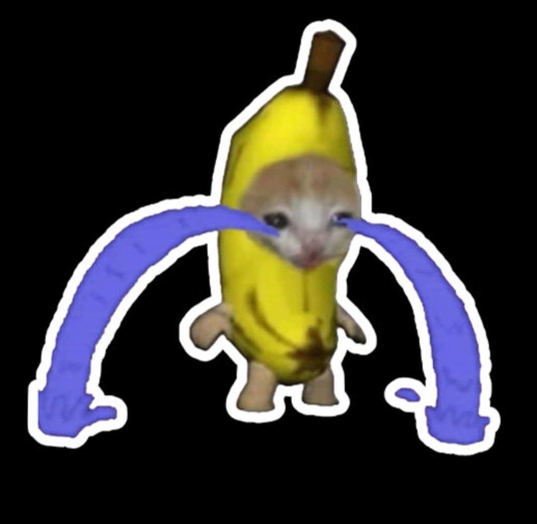 Tiktok Crying Banana Cat Sticker Funny Sticker Tiktok Sticker ...