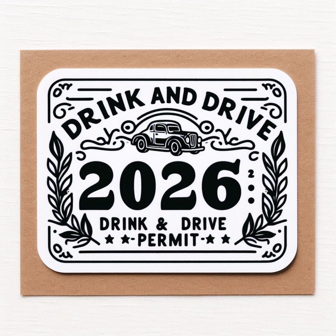 2026 Drink and Drive Sticker Permit Funny Sticker - Etsy