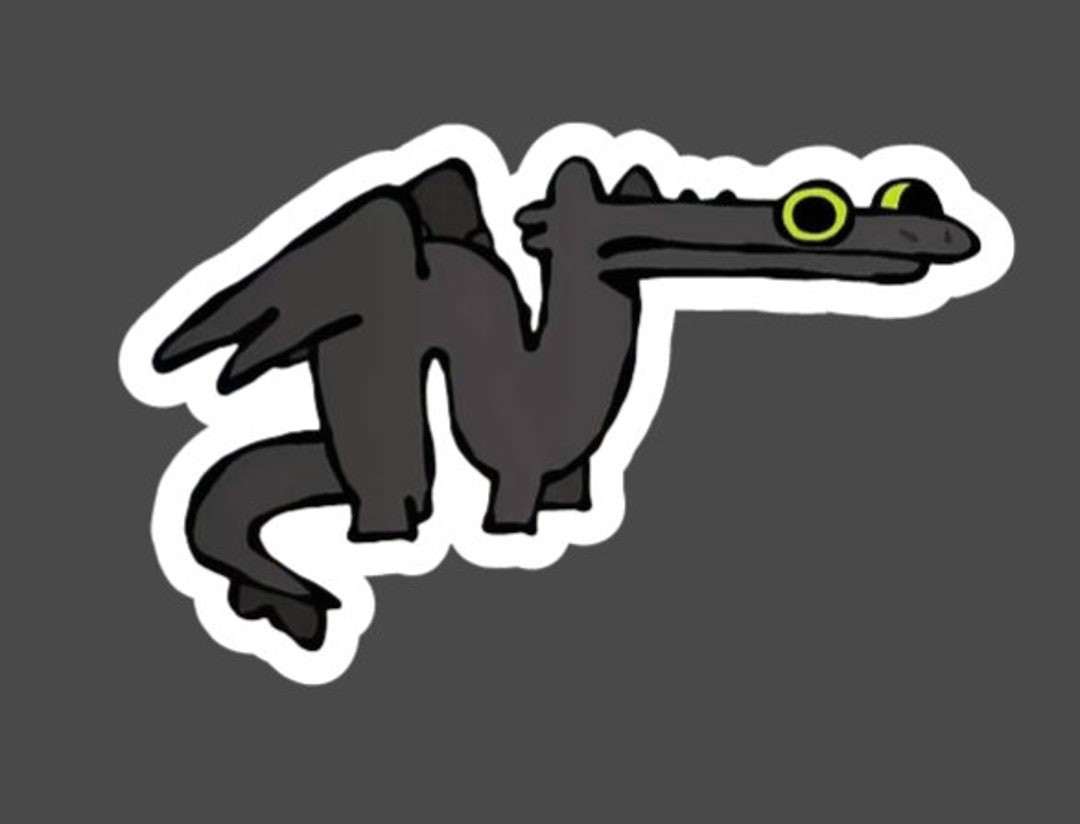 Toothless Dragon Sticker, Meme Sticker, Tiktok Dragon Sticker Funny ...
