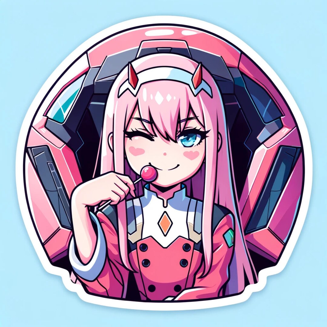 Zero Two Iconic Poses Sticker 'darling in the Franxx' Anime Decal ...