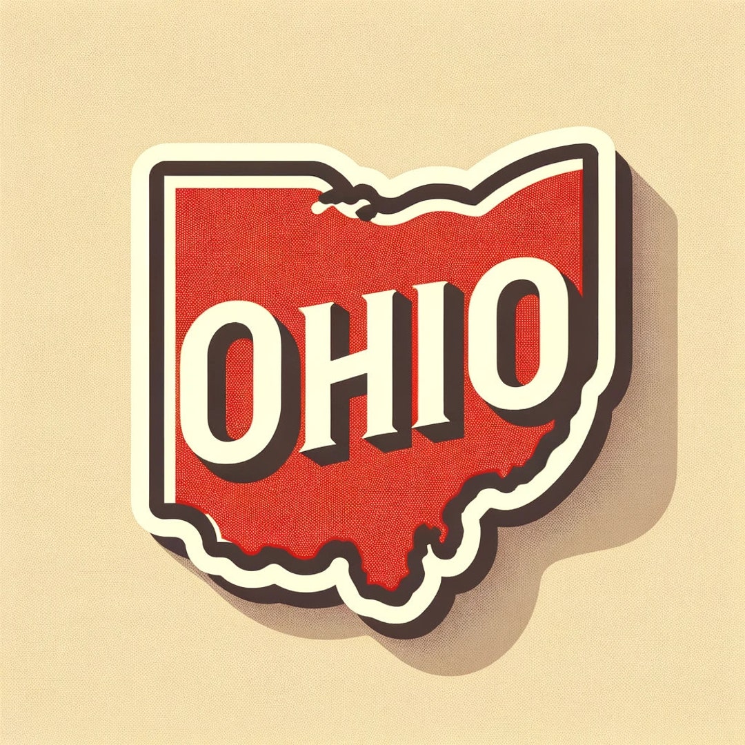 Ohio Sticker Ohio Decal Retro Sticker Us States Decal Waterproof Vinyl ...