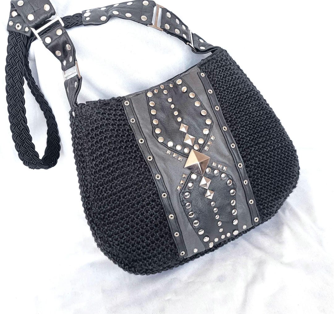 Gothic Whimsigoth Vkei Studded Cross Body,goth Grunge Style Crochet ...