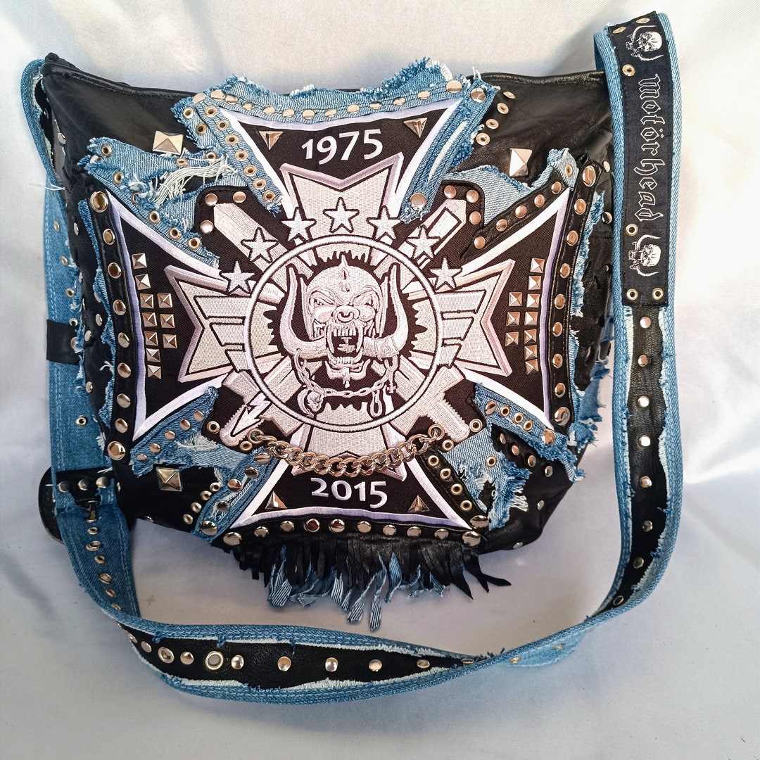 Motörhead Rock N Roll Black Leather Designer Cross Body Bag,heavy Metal ...