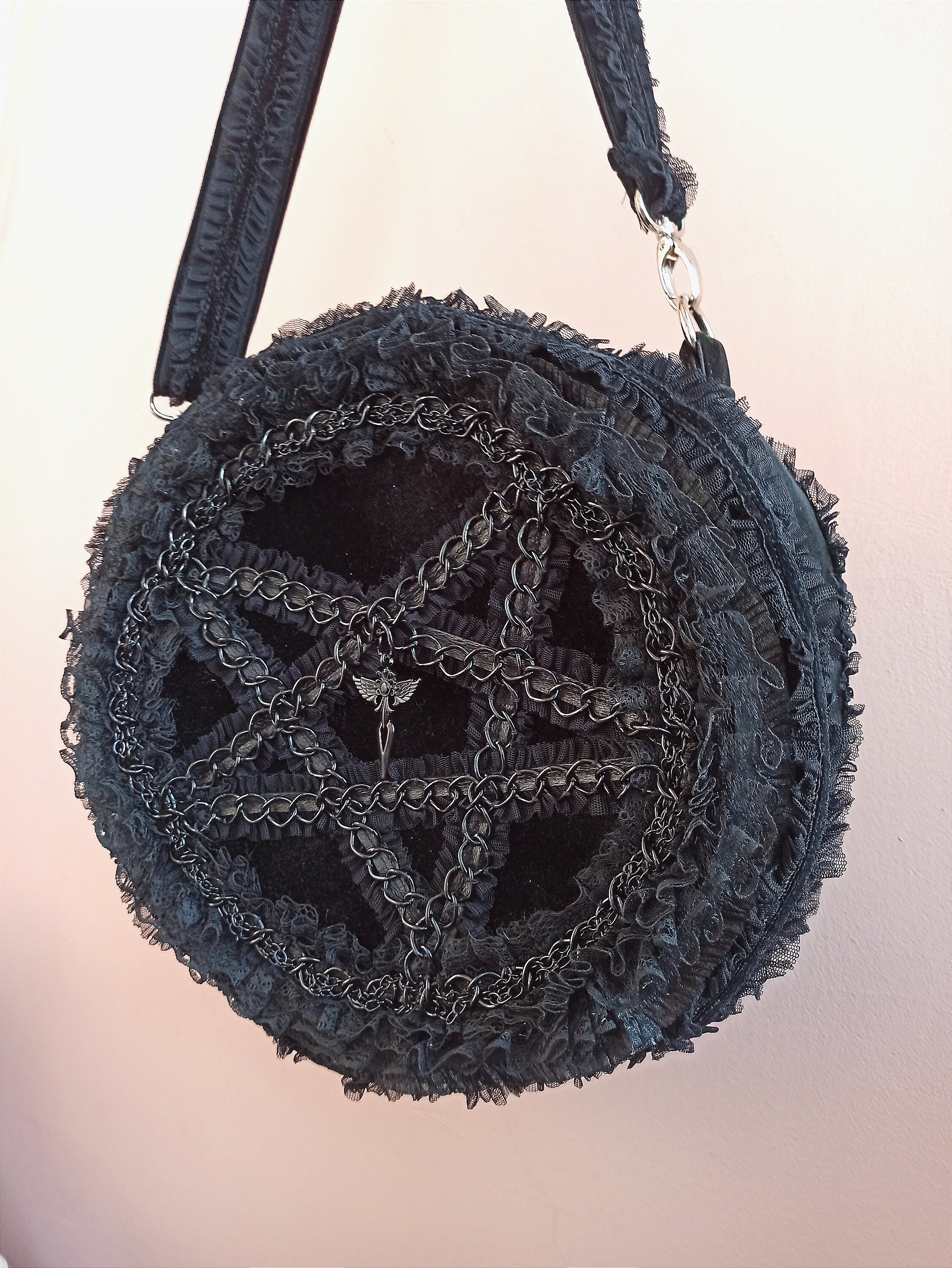 Black Gothic Witch Goth Wiccan Pagan Baphomet Velvet Crossbody - Etsy