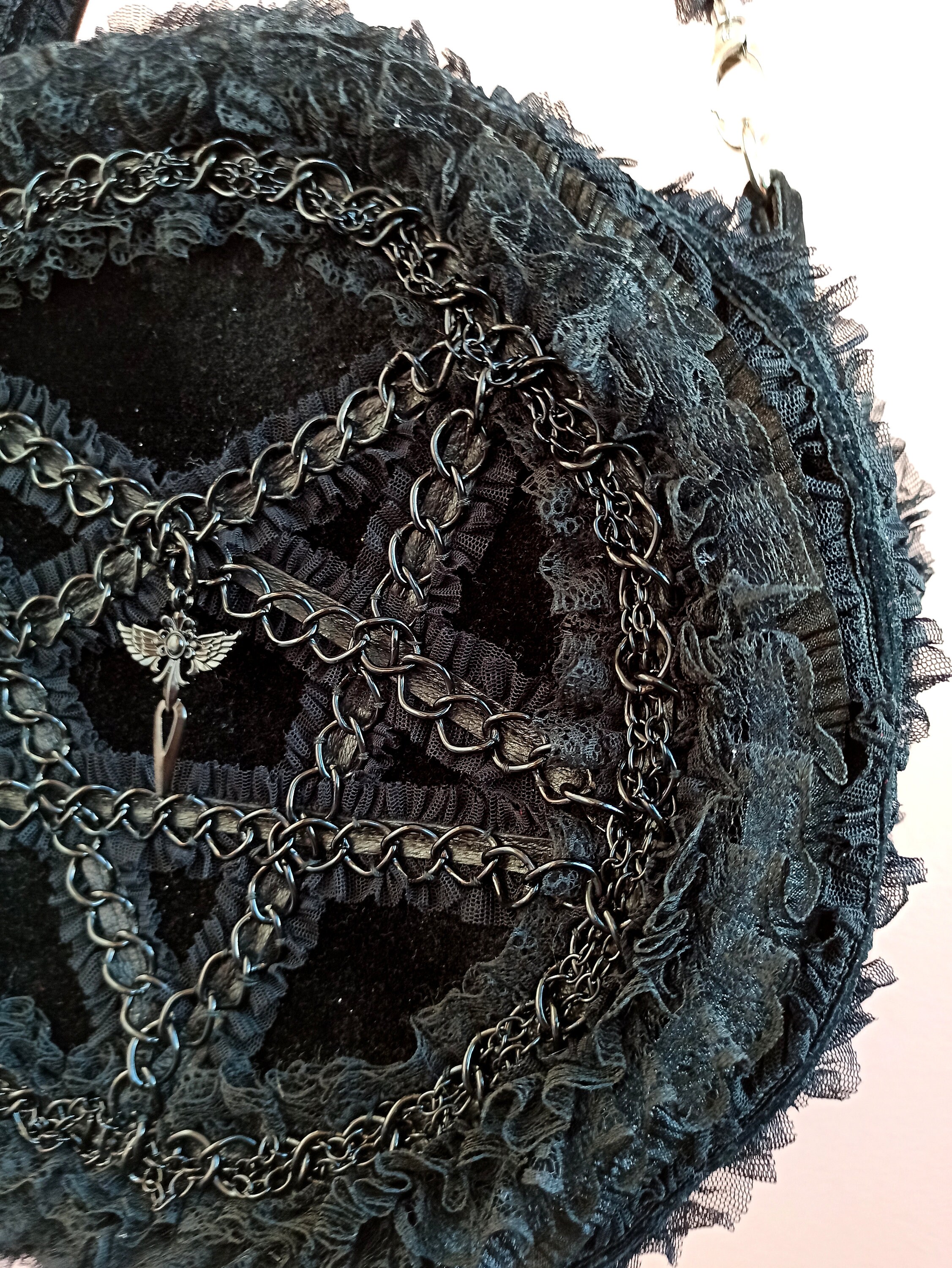 Black Gothic Witch Goth Wiccan Pagan Baphomet Velvet Crossbody - Etsy