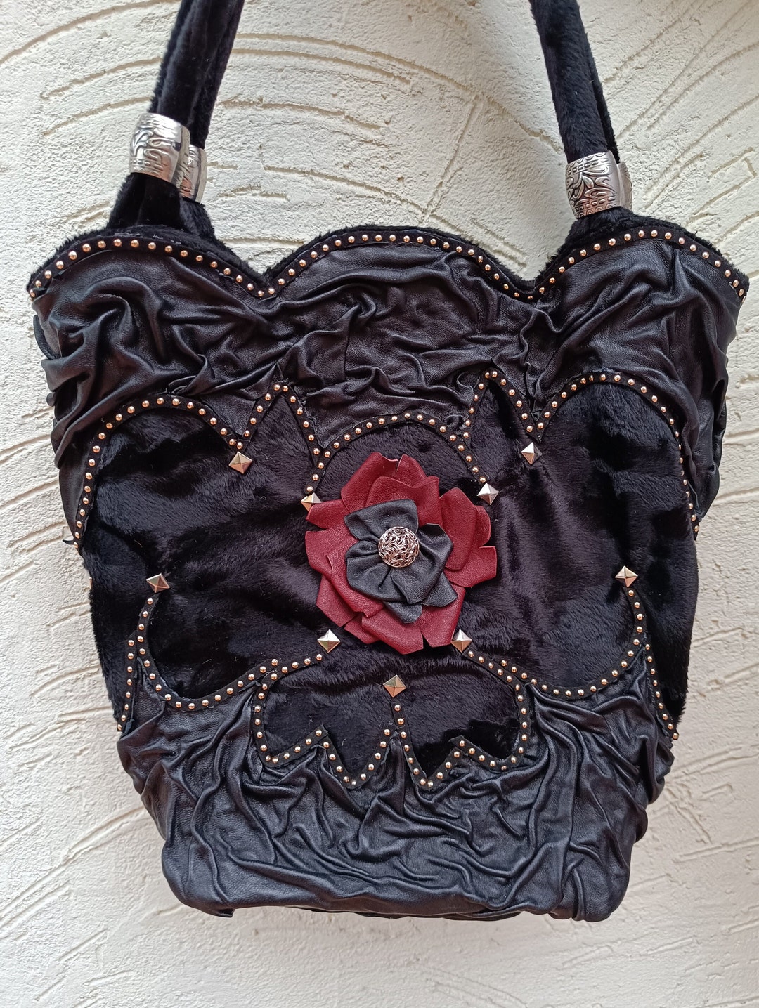 Black Gothic Witch Velvet Leather Whimsigoth Dark Fairy Core Y2K ...