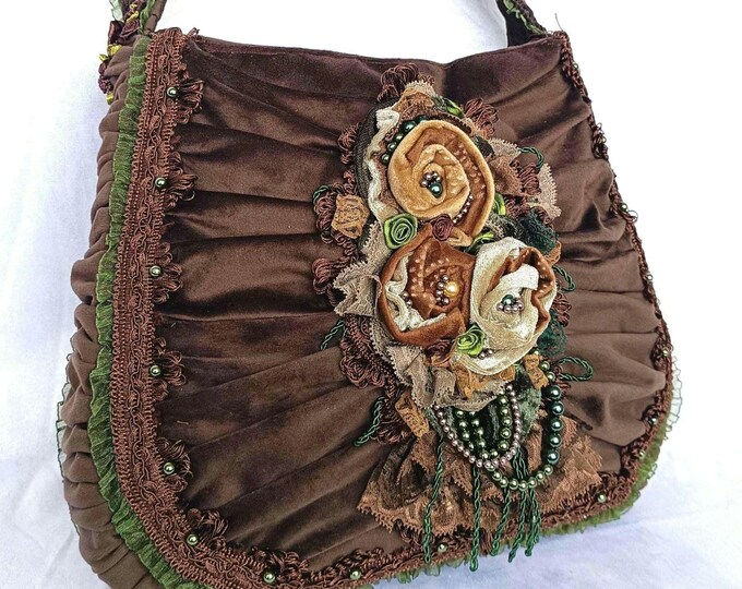 Shabby Enchanted Forest Rococo Style Renaissance Fair Pearl Velvet Bag ...
