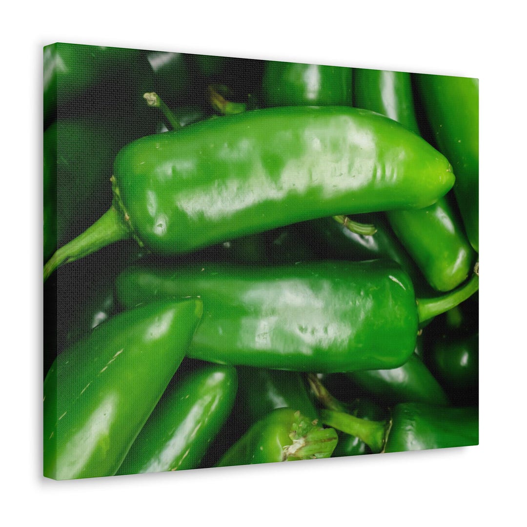 Wall Art Green Wall Hanging Hot Pepper Decor Home Living Pepper Canvas ...