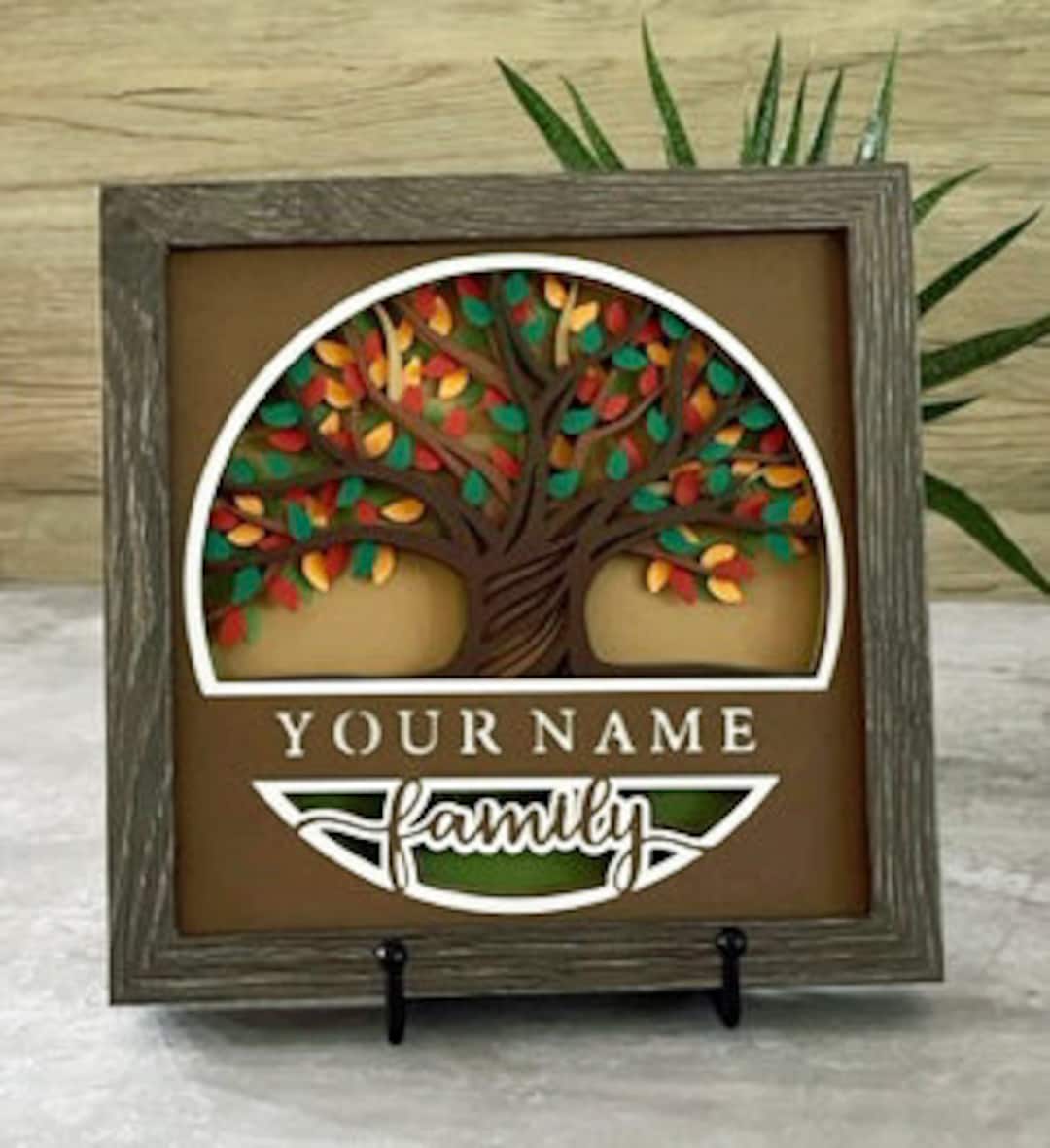 Family Tree Shadow Box. Personalized Gift for Mother's - Etsy
