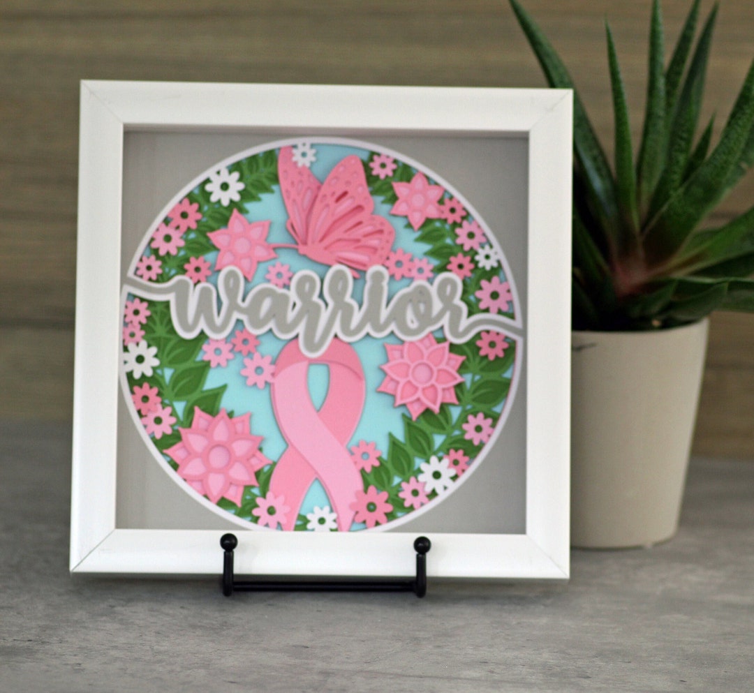 Breast Cancer Shadow Box. Custom Made for Breast Cancer Warrior, Breast ...
