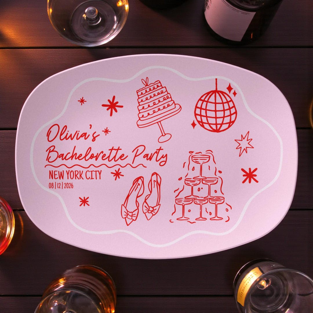 Personalized Bachelorette Party Serving Platter Custom Bridal Shower ...