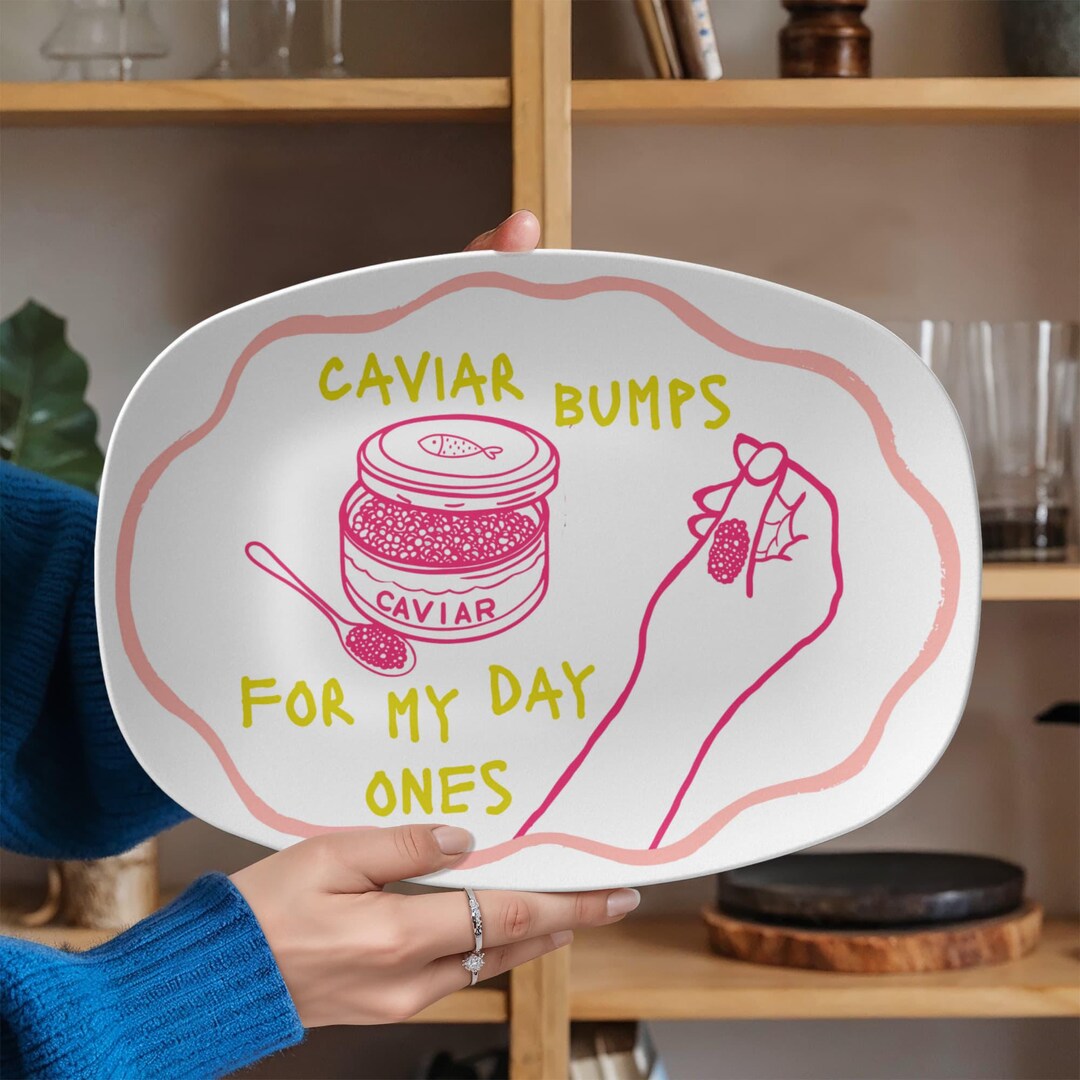 Caviar Bumps Funny Platter, Trendy Hostess Gift, Aesthetic Kitchen ...