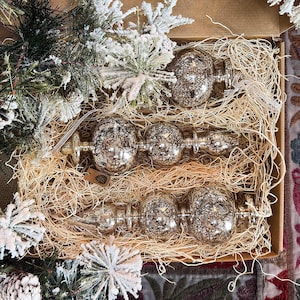Set of 3 Mercury Glass Finials, Hand Blown Glass Christmas Ornaments - Etsy