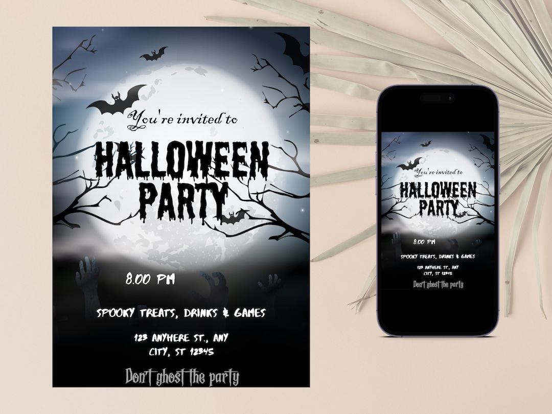 Halloween Scary Party Invitation Template Self-editable - Etsy