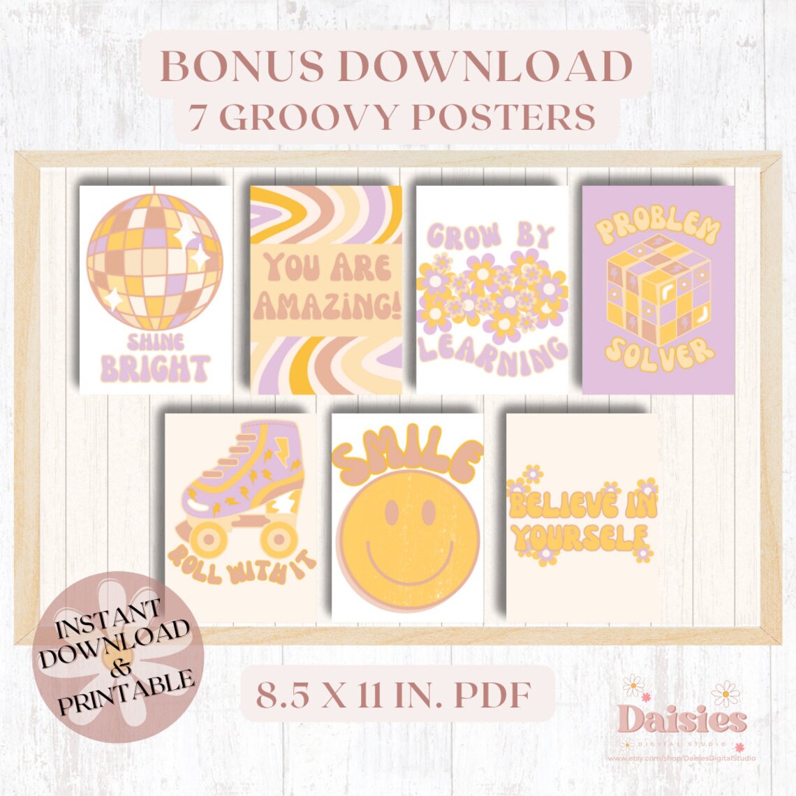 Groovy Classroom Decor Bundle Retro Hippie Theme Teacher Printable ...