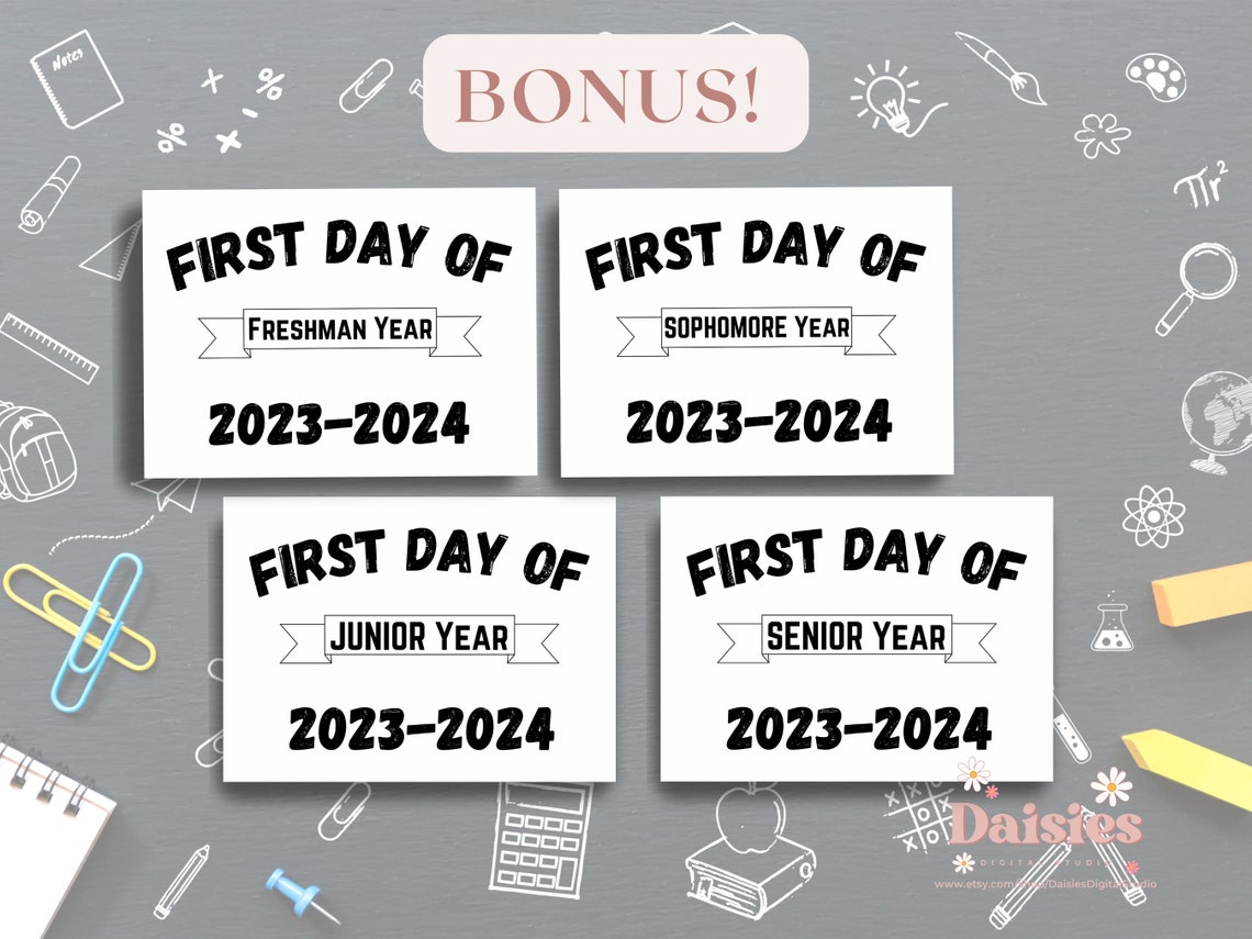 First Day of School Bundle Digital Download First Day of - Etsy