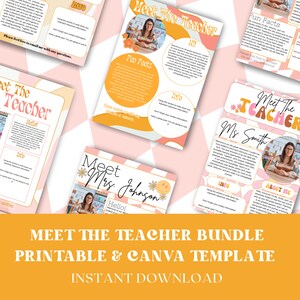 Editable Meet the Teacher Bundle | Canva Template | Teacher Printable ...
