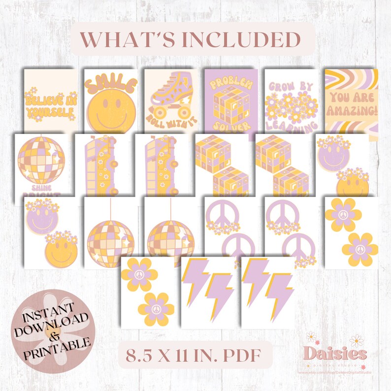 Groovy Classroom Decor Bundle | Retro Hippie Theme | Teacher Printable ...