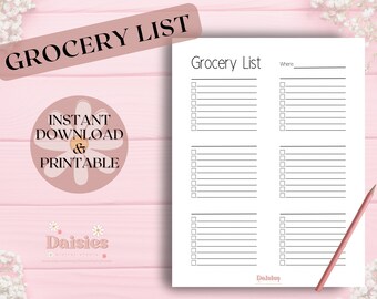 Grocery Shopping List With Categories Chevron Fillable Printable PDF ...