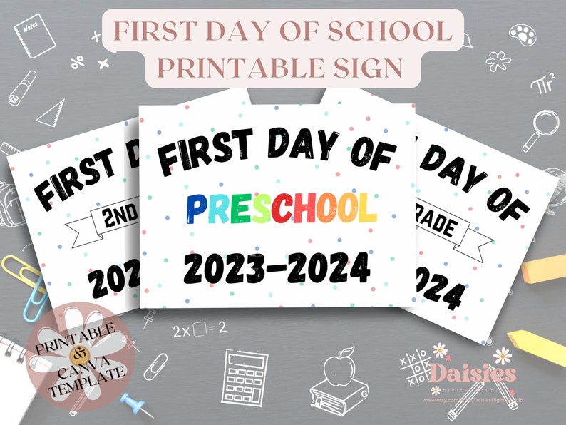 First Day of School Bundle Digital Download First Day of School ...