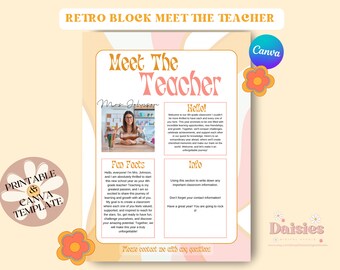 Editable Meet the Teacher Canva Template Teacher Printable - Etsy