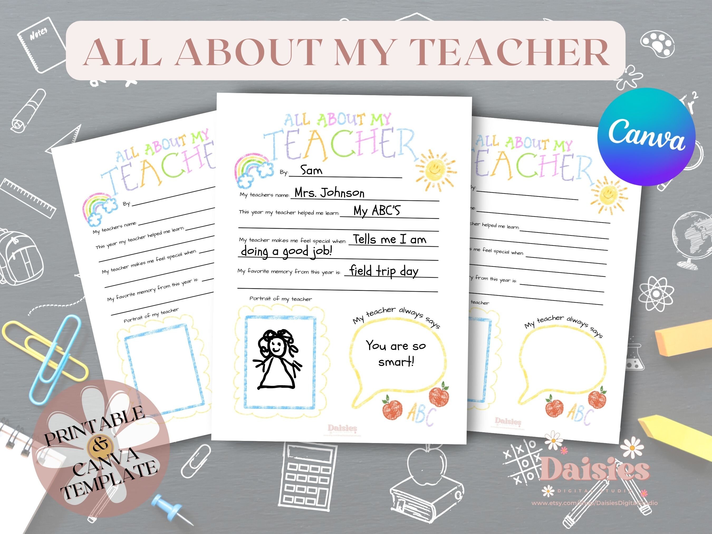 Teacher Thank You, All About My Teacher, Teacher Apperception, Teacher ...