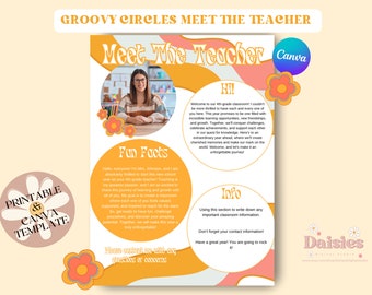 Editable Meet the Teacher Template for Groovy Boho Retro - Etsy