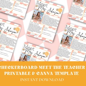 Editable Meet the Teacher | Canva Template | Teacher Printable | Groovy ...