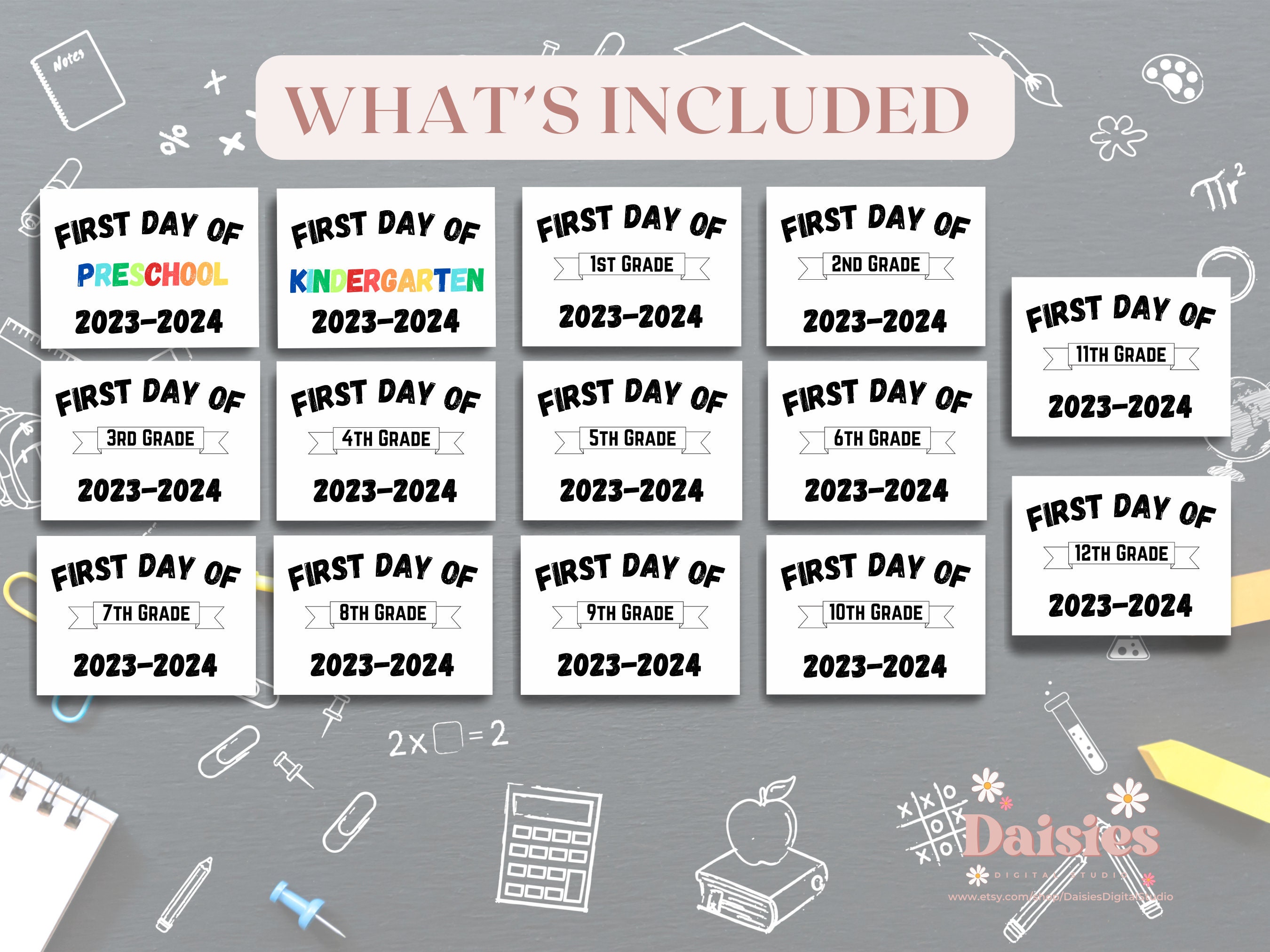 First Day of School Bundle Digital Download First Day of School ...