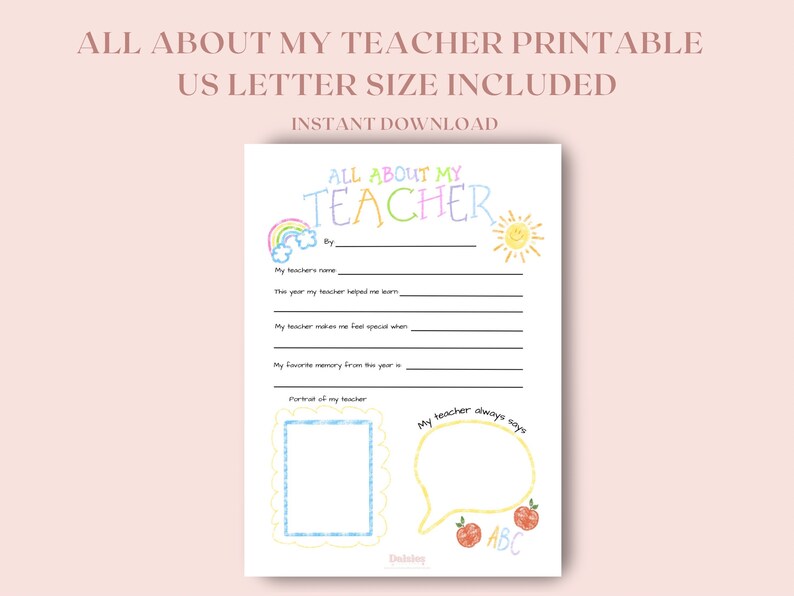 Teacher Thank You, All About My Teacher, Teacher Apperception, Teacher ...