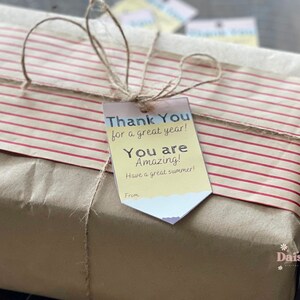 Thank You Gift Printable, Teacher Gift Tag Instant Download, Editable ...