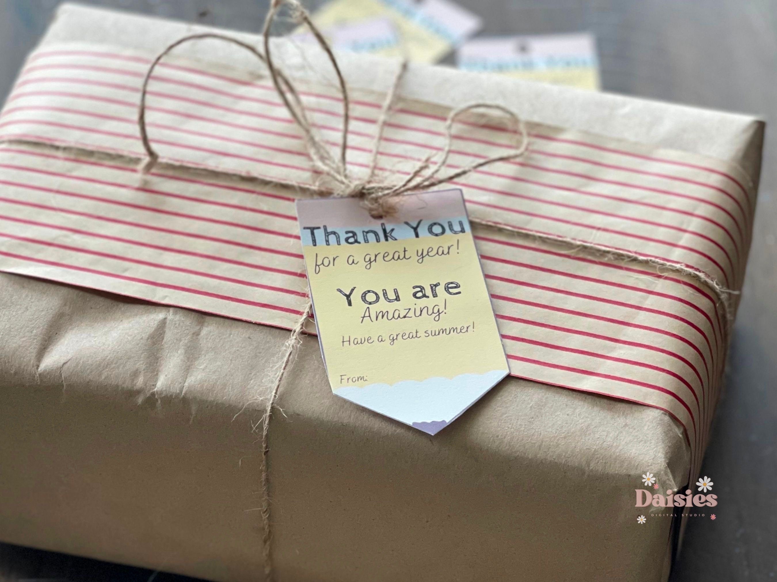 Thank You Gift Printable, Teacher Gift Tag Instant Download, Editable ...