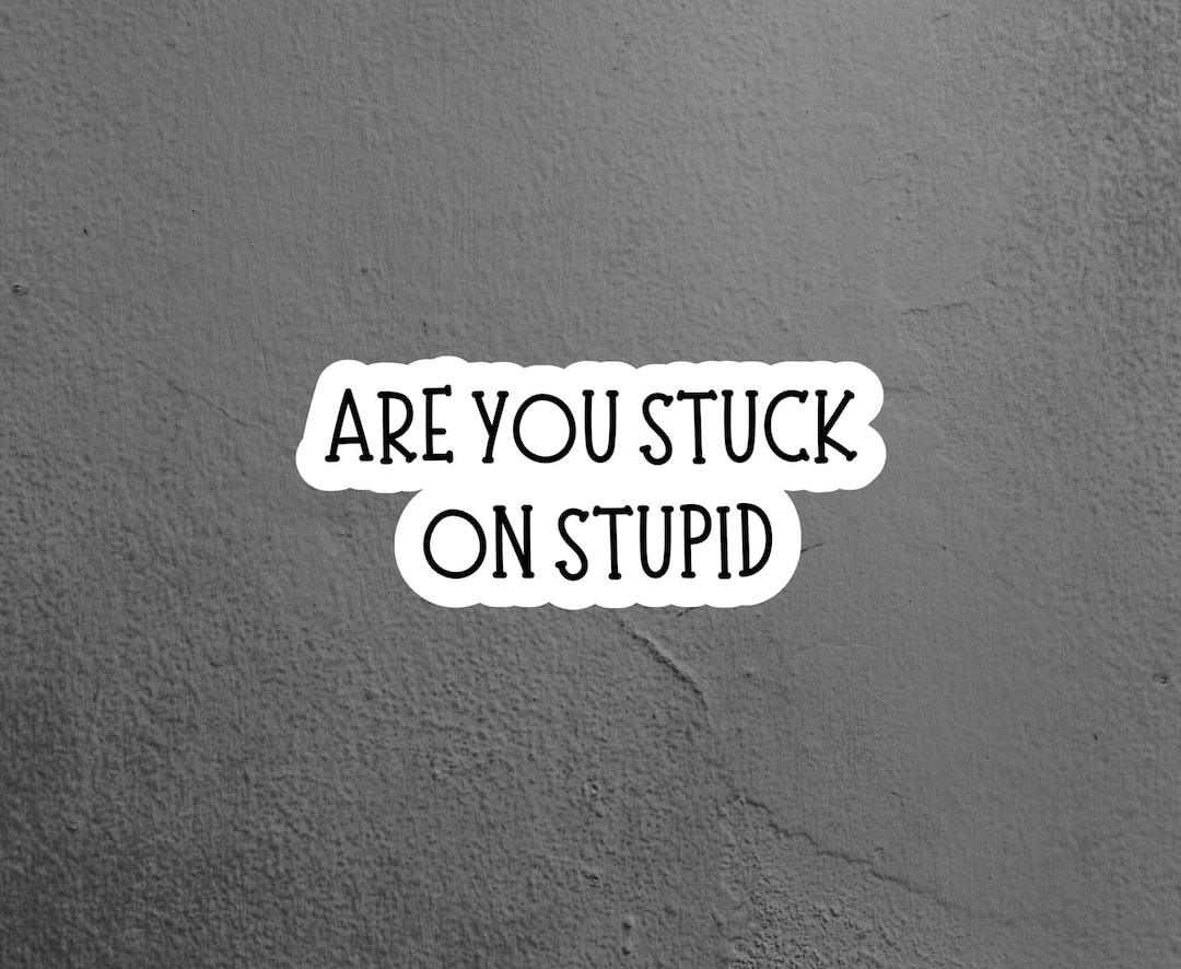 Are You Stuck on Stupid Sticker, Funny Sticker, Laptop Sticker, Tumbler ...