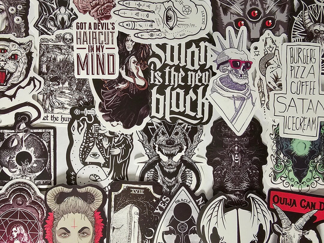 50 Cool Gothic/horror Decals Laptop Stickers, Water Bottle Stickers ...