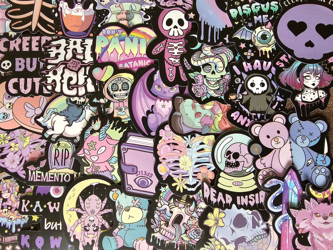 56 Cute Gothic Stickers Perfect for Laptop, Water Bottle, Skateboard - Etsy