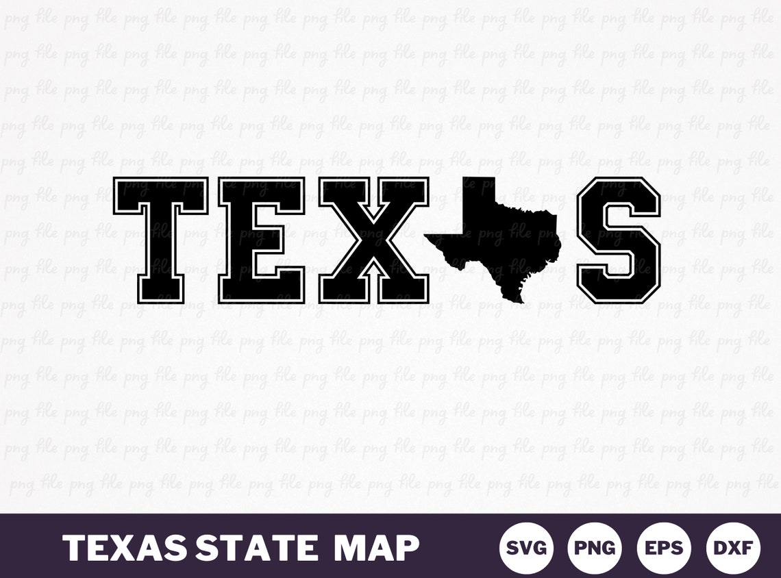 Texas Map Name SVG Files United States of America Vector Files Texas ...